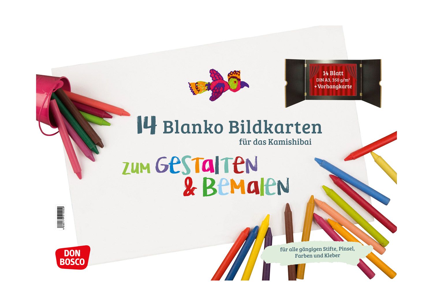 Kamishibai Bildkarten: 14 Blanko Bildkarten für Kamishibai | Dusyma