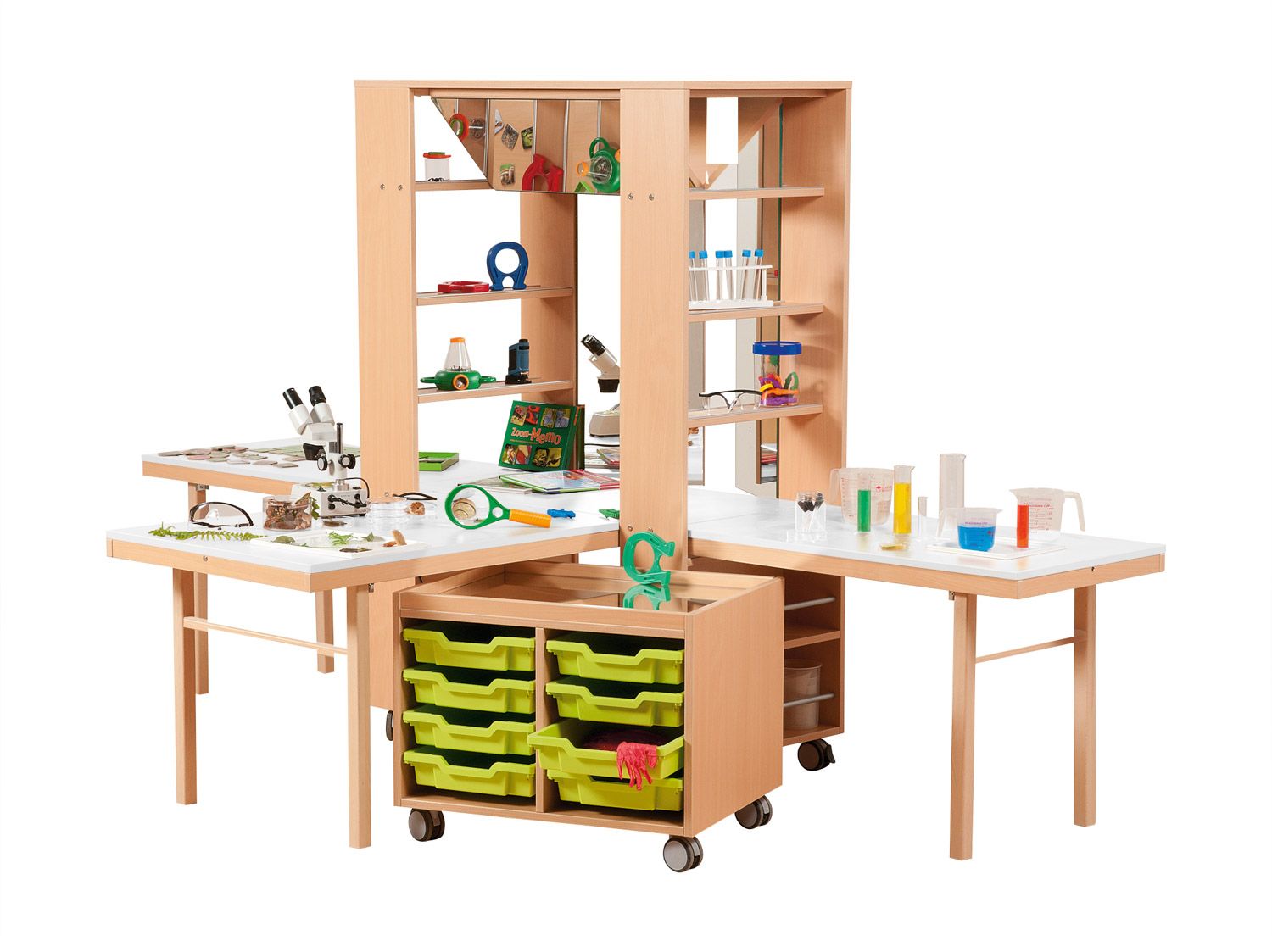 Experimentierstation mit 3 Tischplatten Experimentierstation mit 3 Tischplatten Dekor Weiß | Dusyma